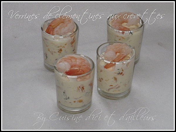 Recette de verrines de clémentines aux crevettes