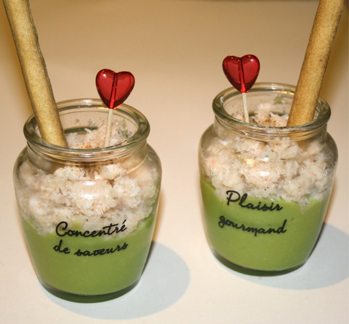 Recette de verrines de velouté d’avocat au crabe