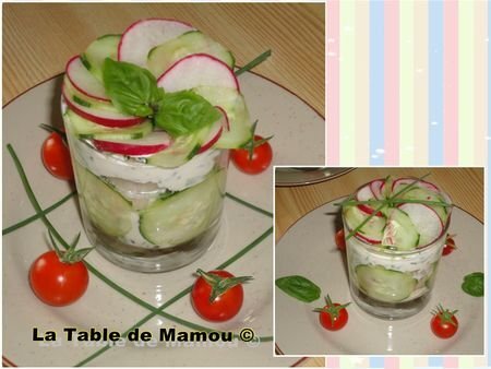 Recette de verrines légères concombre et fromage blanc