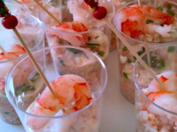 Verrines vertes aux crevettes - Recette Ptitchef