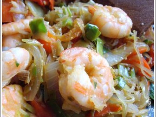 Recette de wok crevettes et légumes asiatiques