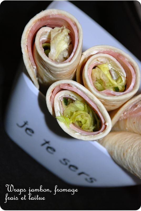 Recette de wraps jambon, fromage frais et laitue
